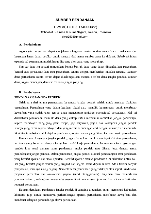 (DOC) SUMBER PENDANAAN