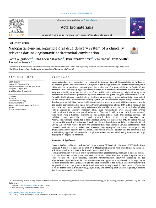 (PDF) Nanoparticle-in-microparticle oral drug delivery system of a ...