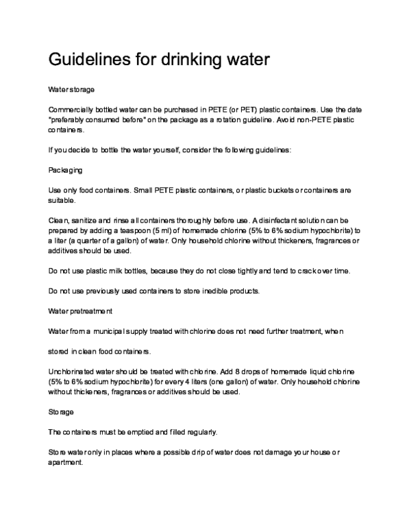 (PDF) Guidelines for drinking water