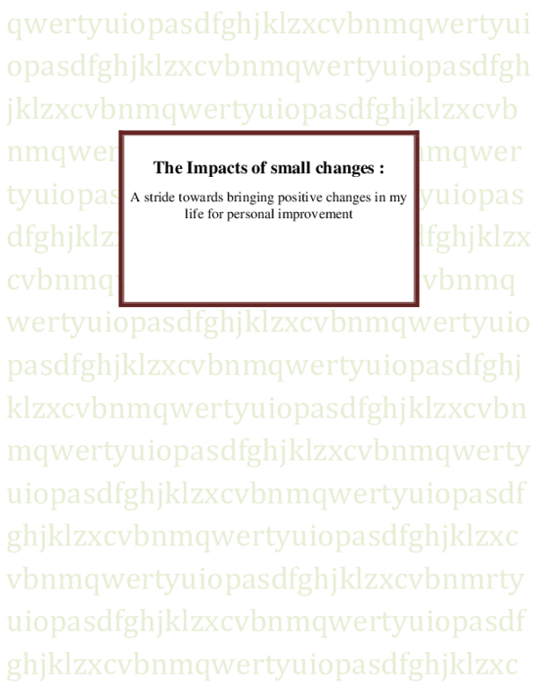 (DOC) The impact of small change