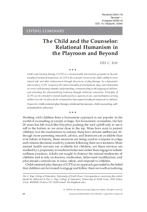 (PDF) LIVING LUMINARY The Child and the Counselor: Relational Humanism ...