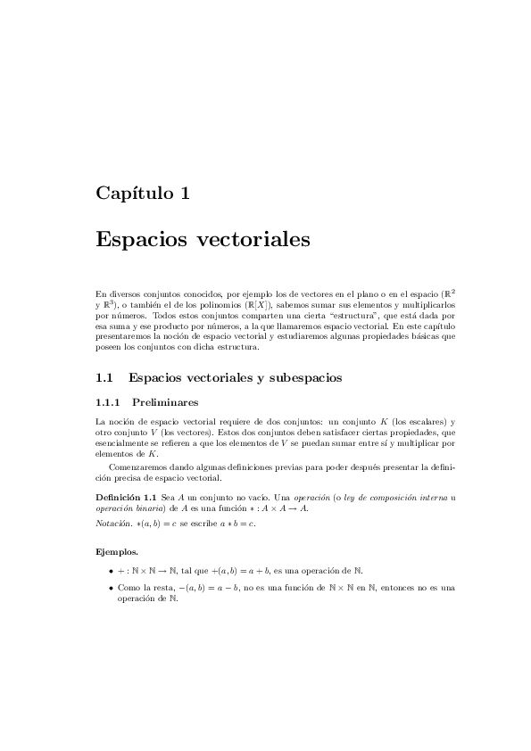 (PDF) Espacios vectoriales