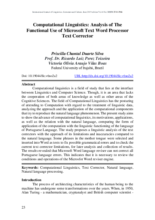 computational linguistics journal