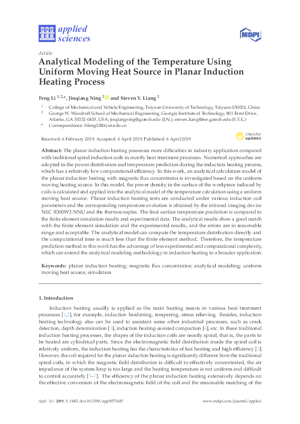 Pdf Analytical Modeling Of The Temperature Using Uniform Moving Heat Source In Planar