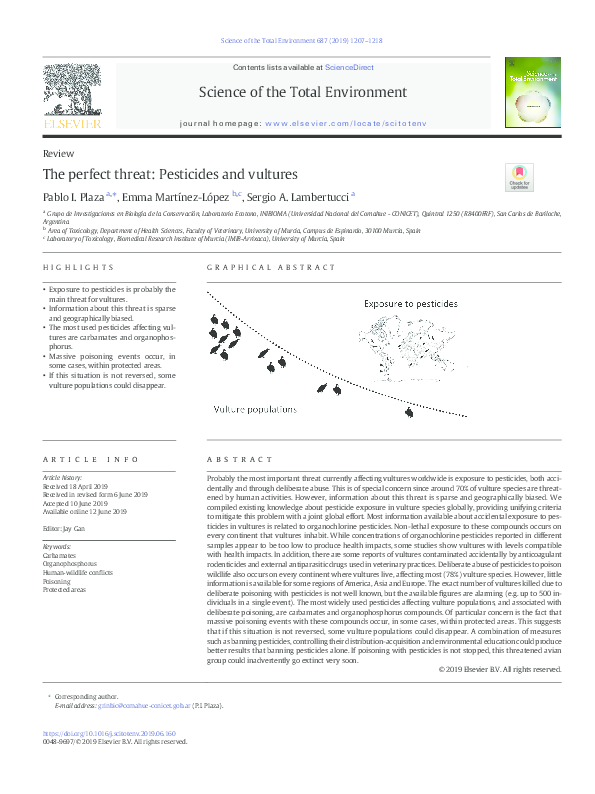(PDF) The perfect threat: Pesticides and vultures