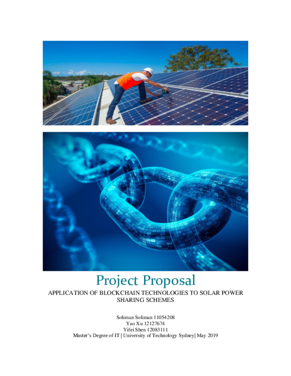 (PDF) APPLICATION OF BLOCKCHAIN TECHNOLOGIES TO SOLAR POWER SHARING SCHEMES
