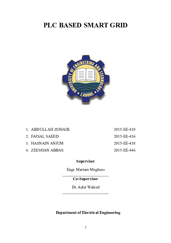 (PDF) PLC BASED SMART GRID