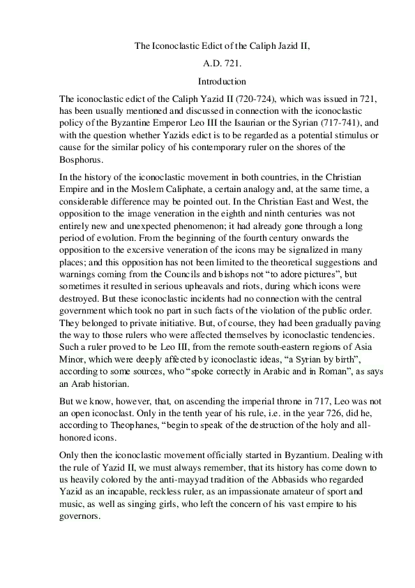 (PDF) Alexander Alexandrovich Vasiliev, The Iconoclastic Edict of the ...