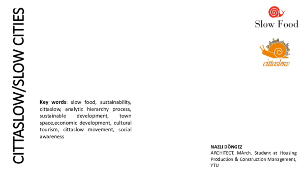 (PDF) CITTASLOW/SLOW CITIES