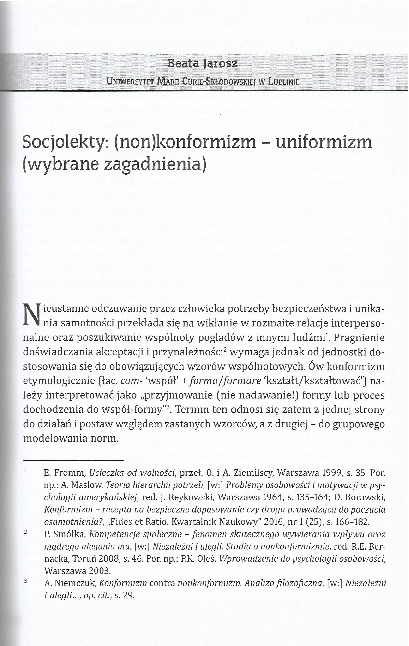 (PDF) Socjolekty: (non)konformizm – uniformizm (wybrane zagadnienia) // Sociolects: (non ...