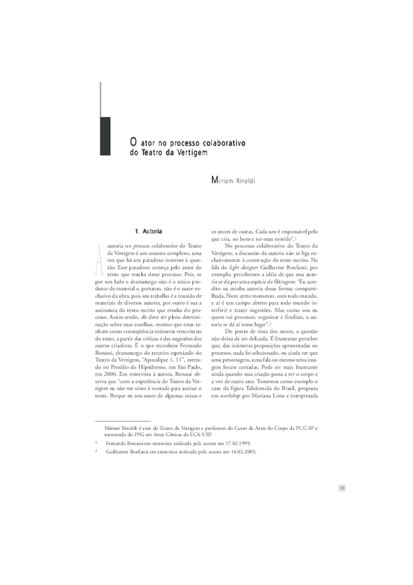 (PDF) A M M M M M iriam Rinaldi Miriam Rinaldi é atriz do Teatro da ...