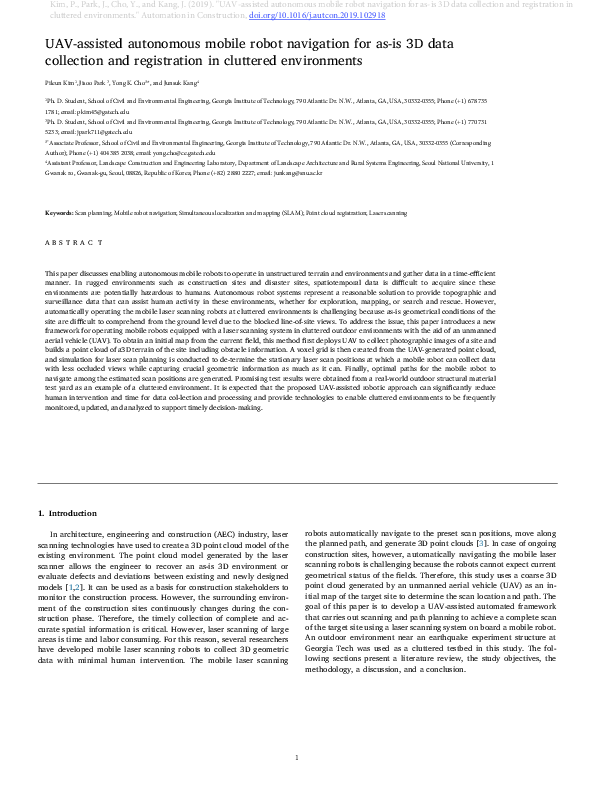 (PDF) UAV-assisted autonomous mobile robot navigation for as-is 3D data collection and ...