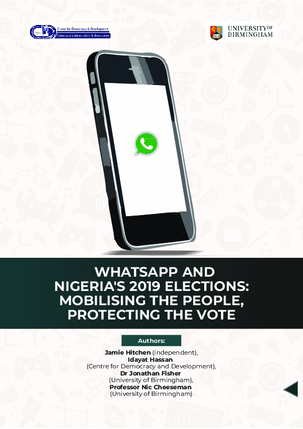 (PDF) WhatsApp and Nigeria's 2019 elections: Mobilising the people ...