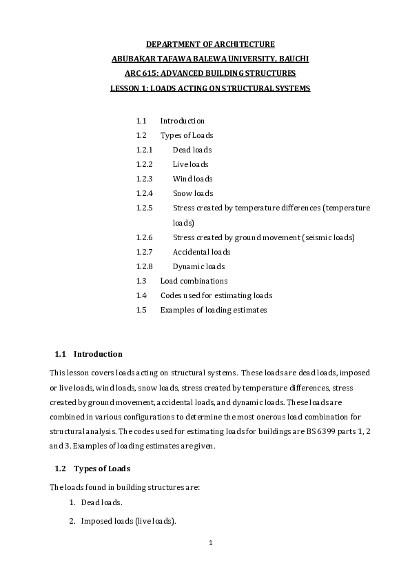 (PDF) DEPARTMENT OF ARCHITECTURE ABUBAKAR TAFAWA BALEWA UNIVERSITY ...