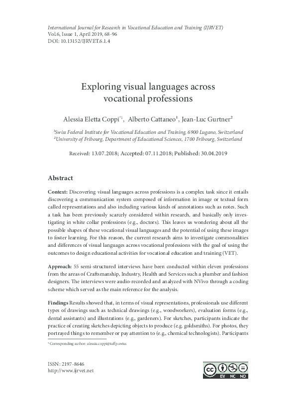 (PDF) Exploring visual languages across vocational professions