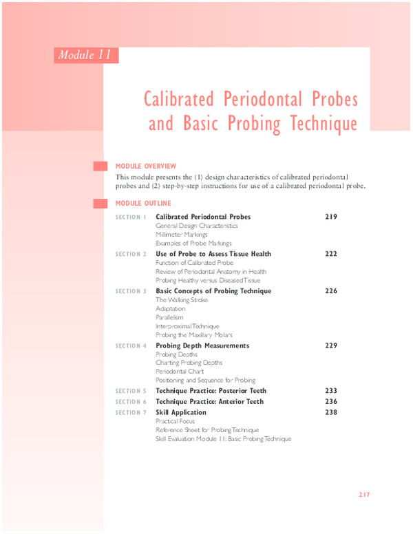 (PDF) Calibrated Periodontal Probes and Basic Probing Technique