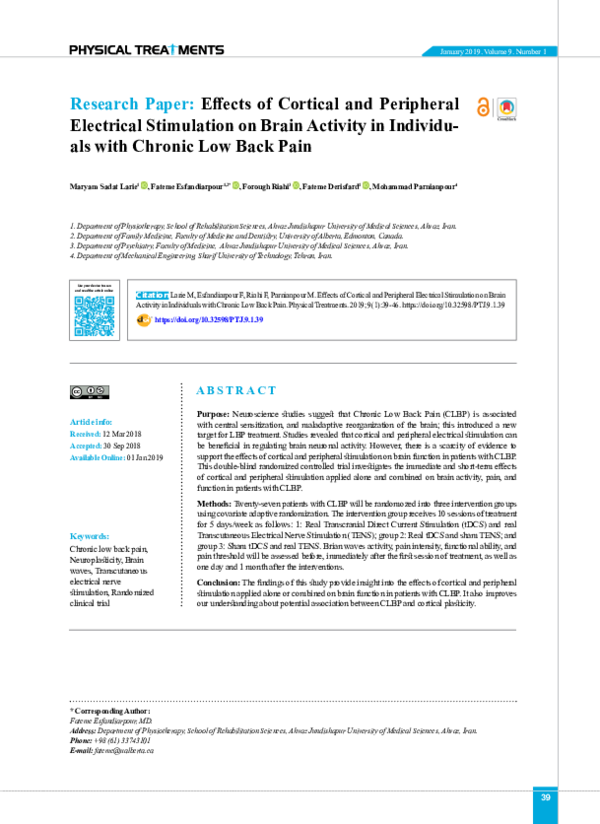 (PDF) Effects of Cortical and Peripheral Electrical Stimulation on ...