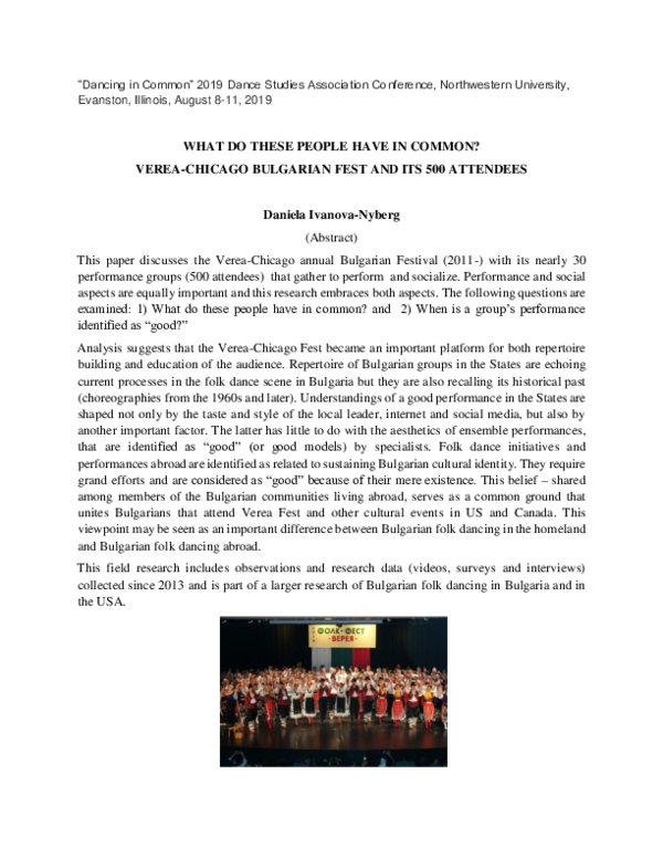 (PDF) What Do These People Have in Common? Verea-Chicago Bulgarian Fest ...