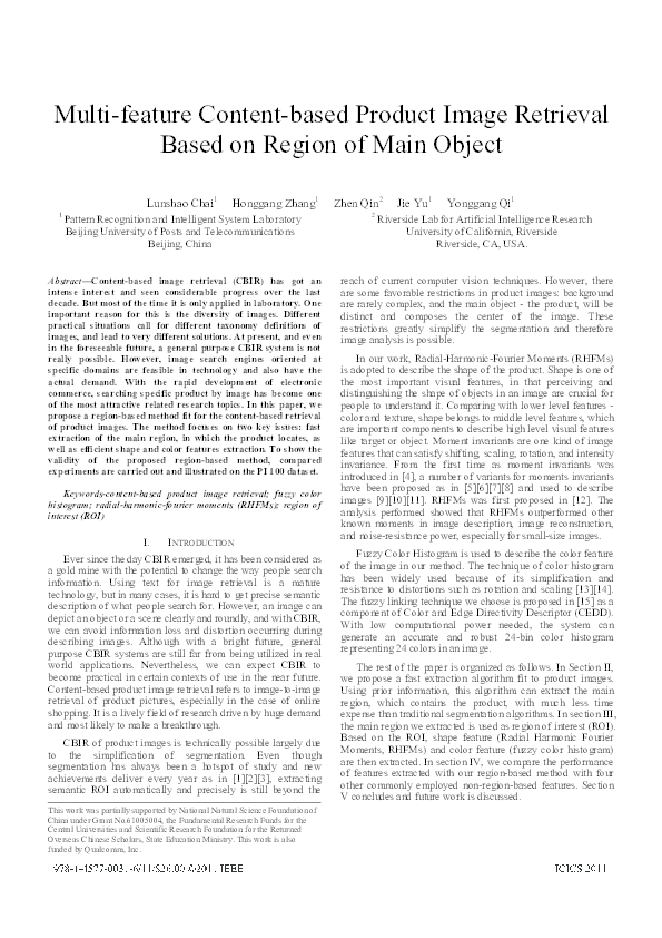 (PDF) Multi-feature content-based product image retrieval based on ...