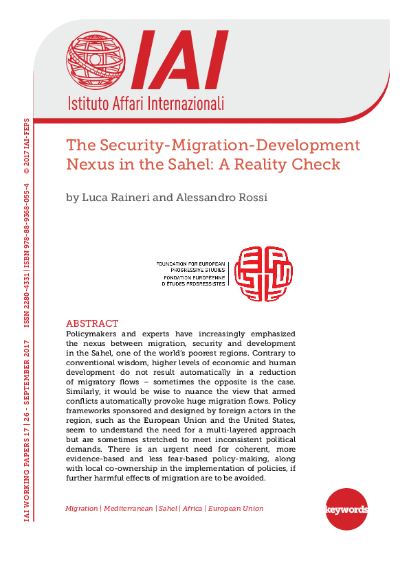 (PDF) The Security-Migration-Development Nexus in the Sahel: A Reality ...