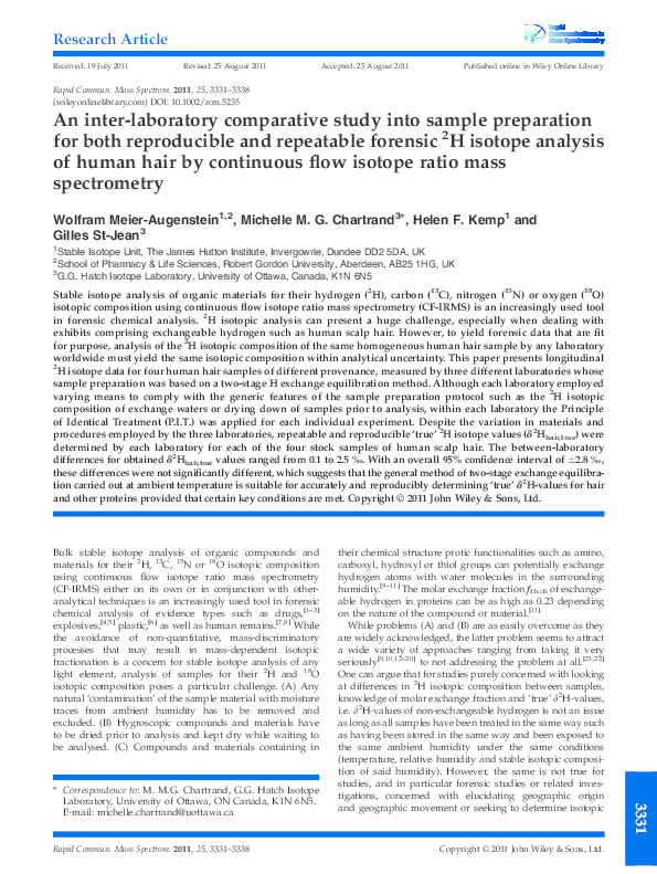 (PDF) An inter-laboratory comparative study into sample preparation for ...