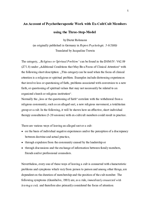 (PDF) The Three-Step-Model