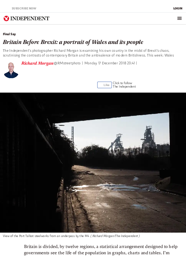 (PDF) Britain Before Brexit Photo Essay: Wales (The Independent)