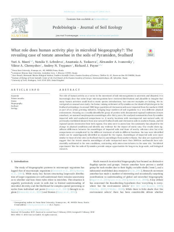 (PDF) What role does human activity play in microbial biogeography ...