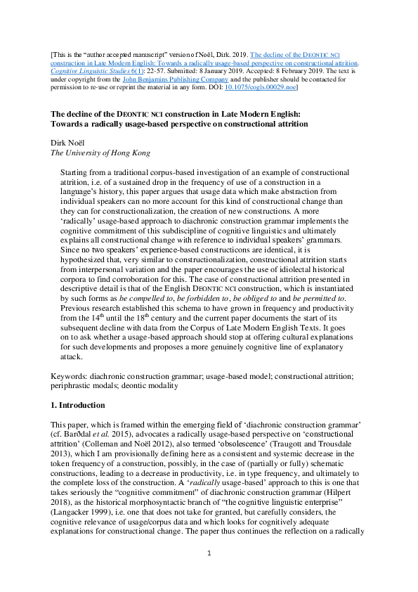 (PDF) The decline of the DEONTIC NCI construction in Late Modern English: Towards a radically ...