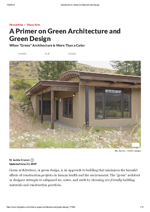 (PDF) Introduction to Green Architecture and Design