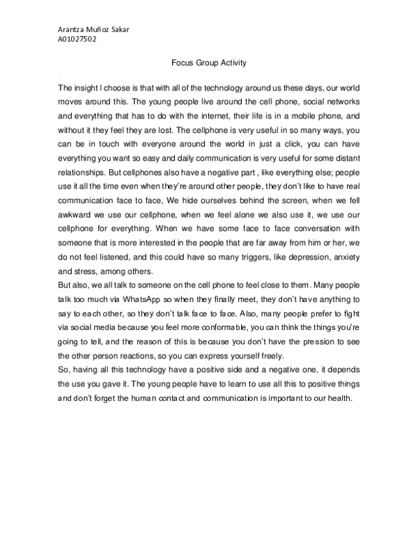 (DOC) Focus Group Activity