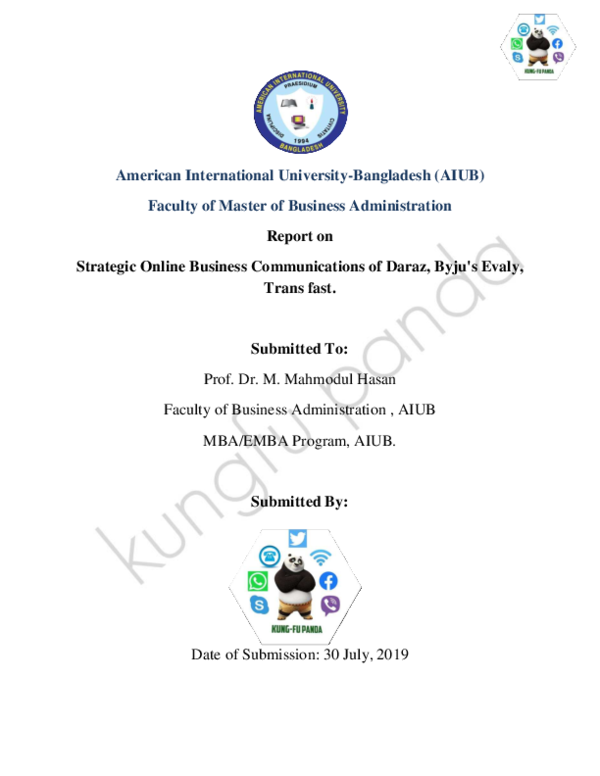 (PDF) Bus report | Mashrura Sifatan - Academia.edu