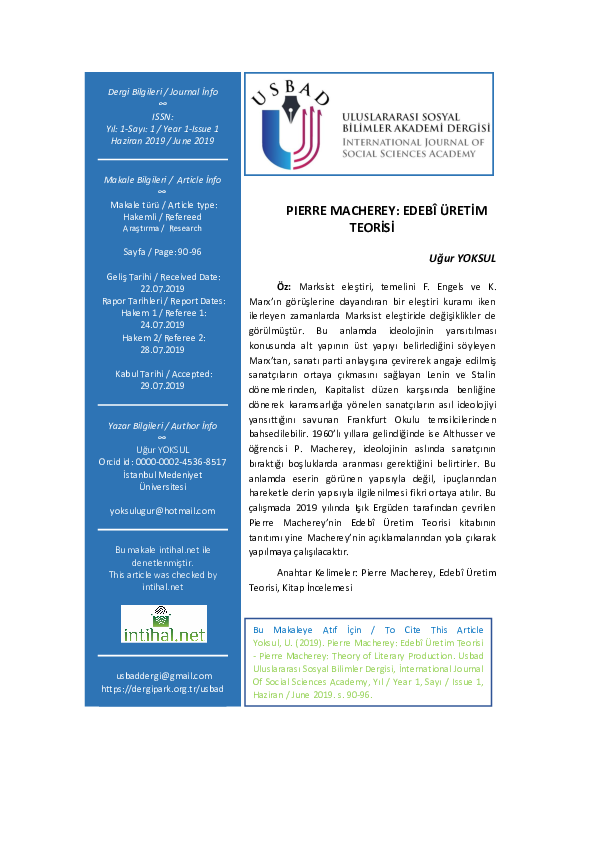 (PDF) PIERRE MACHEREY: EDEBÎ ÜRETİM TEORİSİ