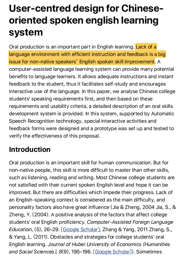 (PDF) User-centred design for Chinese- oriented spoken english learning ...