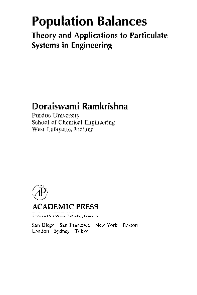 (PDF) Population Balances Theory and Applications to Particulate Systems in Engineering ACADEMIC ...