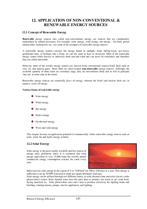 (PDF) 2. APPLICATION OF NON-CONVENTIONAL & RENEWABLE ENERGY SOURCES 12. ...