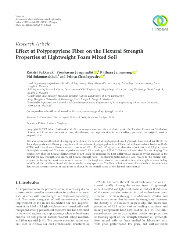 (PDF) Effect of Polypropylene Fiber on the Flexural Strength Properties ...