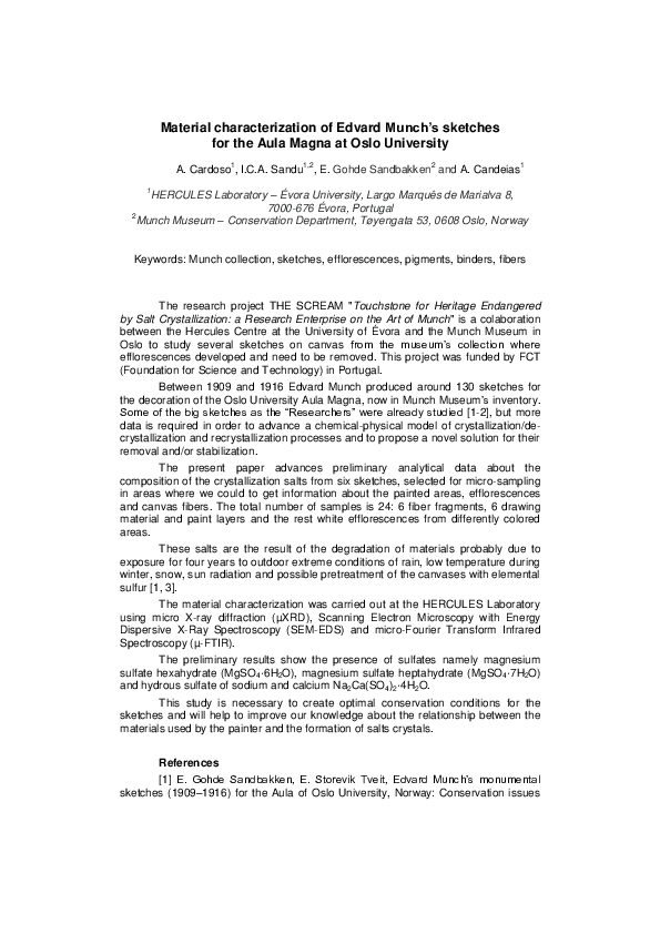 (PDF) Material characterization of Edvard Munch's sketches for the Aula ...