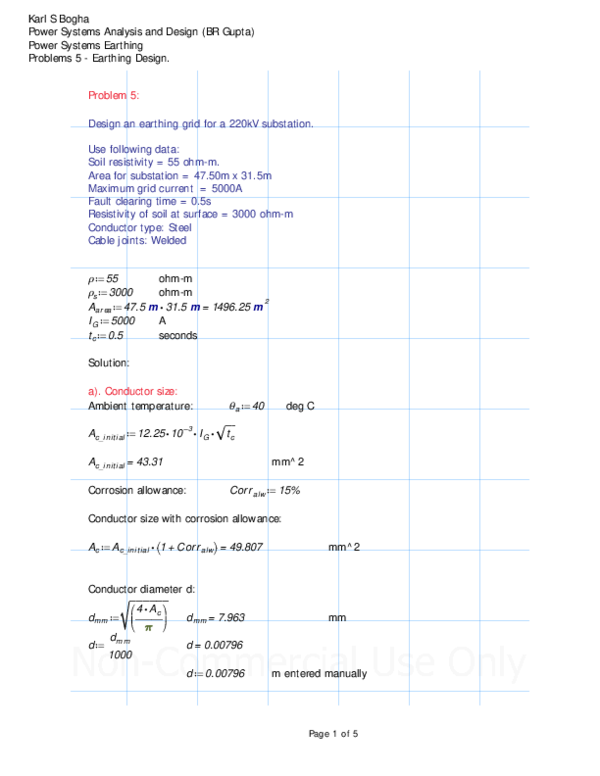 Pdf Power Systems Earthing Grounding Substation Earthing Mesh Design Ieee Std 80 Similar