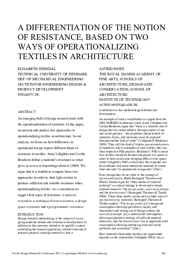 (PDF) A Differentiation of the Notion of Resistance Based on two Ways ...