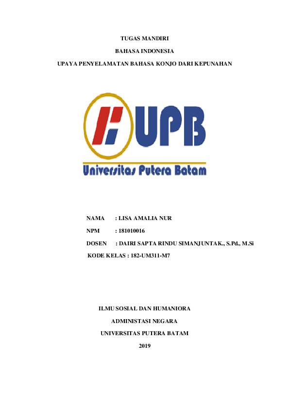 (PDF) TUGAS MANDIRI BAHASA INDONESIA UPAYA PENYELAMATAN BAHASA KONJO ...