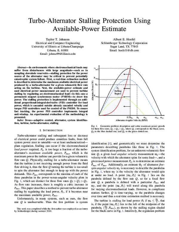 (PDF) Turbo-alternator stalling protection using available-power estimate