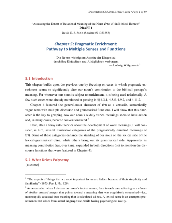 (PDF) Dissertation Chapter 5: Pragmatic Enrichment: Pathway to Multiple ...