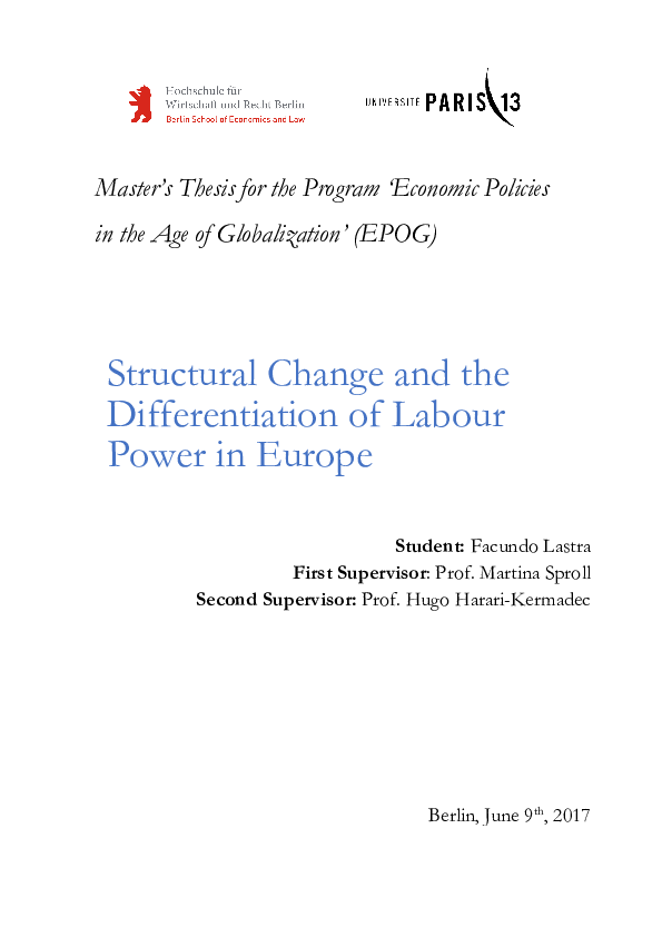 (PDF) Structural change and the differentiation of labour-power in Europe
