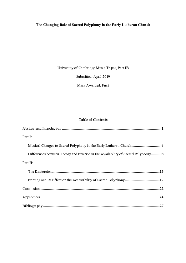 (PDF) The Changing Role of Sacred Polyphony in the Early Lutheran Church