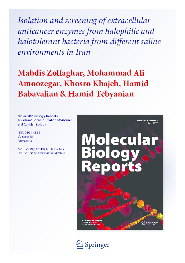 (PDF) Isolation and screening of extracellular anticancer enzymes from halophilic and ...