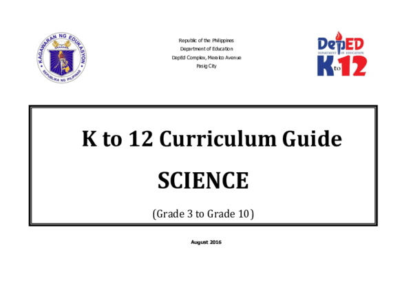 (PDF) Republic of the Philippines Department of Education K to 12 ...