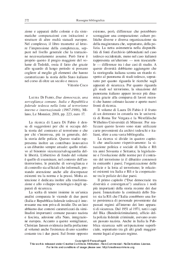 (PDF) Laura Di Fabio, Due democrazie, una sorveglianza comune. Italia e ...