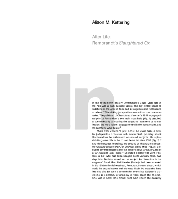 (PDF) After Life: Rembrandt’s Slaughtered Ox