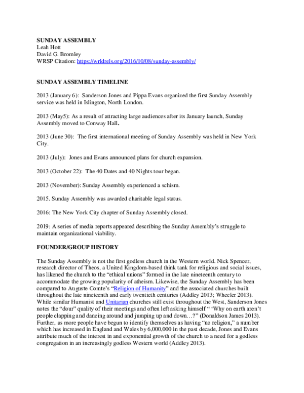 (PDF) Sunday Assembly